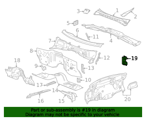 2021-2023 GM Passenger Side Body Hinge Pillar Sound Barrier 84272999 ...