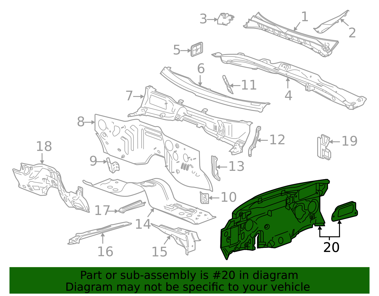 2021-2024 GM Dash Panel Inner Insulator 85535368 GM | GMPartsDirect.com