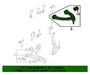 2011-2017 Volkswagen Touareg Upper Control Arm 7P0-407-021 | OEM Parts ...