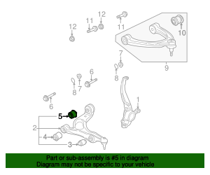 2009-2017 Volkswagen Touareg Lower Control Arm Inner Bushing 7L0-407 ...