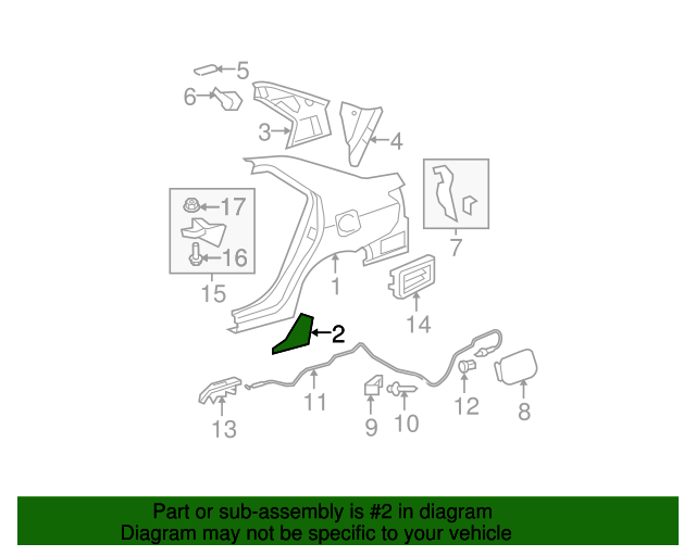 58742-52241 - Protector - 2007-2012 Toyota Yaris | OEM Genuine Toyota Parts