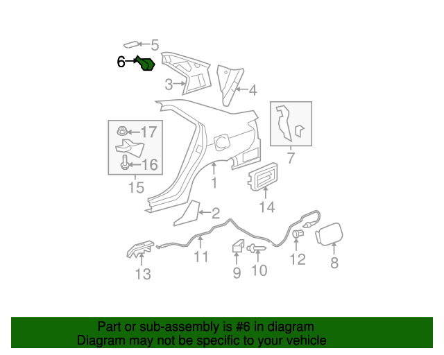 2007-2011 Toyota Yaris Side Reinforced 61745-52080 | Toyota Parts
