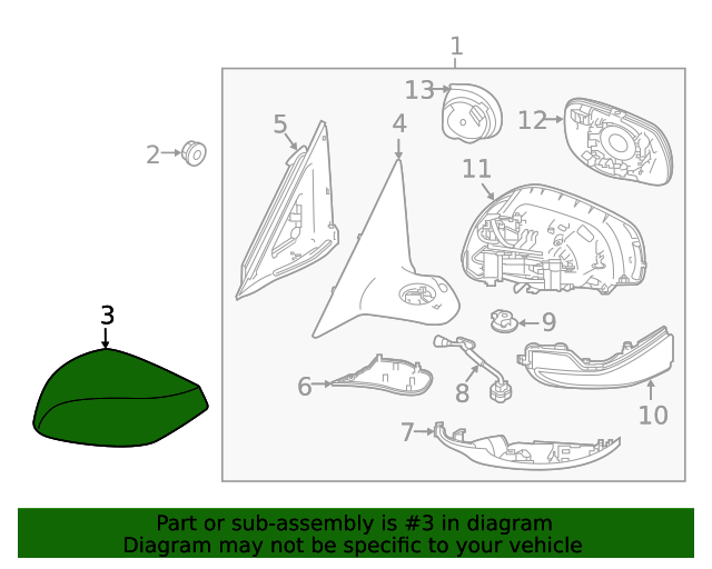 96374-4GA0H - Mirror Cover - 2014-2020 Infiniti | Discount Infiniti Parts