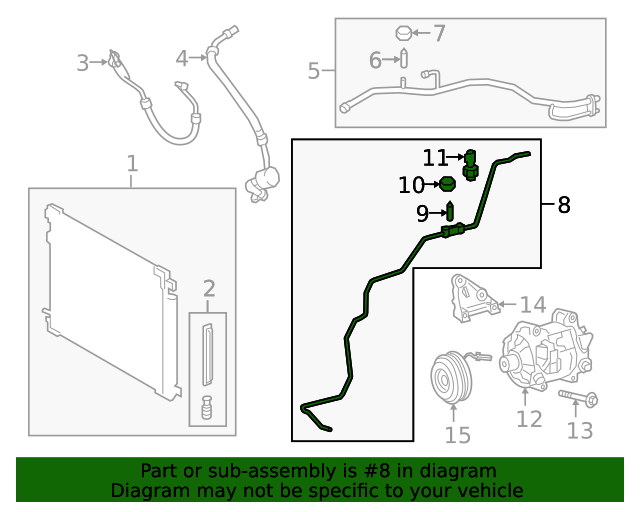 88710-06490 - A/C Refrigerant Liquid Hose 2019-2023 Lexus ES350 ...