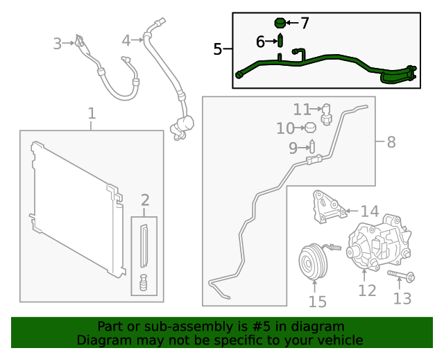 88710-06540 - Rear Suction Hose 2019-2024 Lexus ES350 | AutoNationParts.com