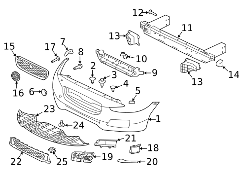 Bumper & Components - Front for 2017 Jaguar XE | JaguarParts.com
