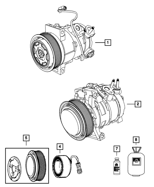 MOPAR GENUINE AIR CONDITIONING COMPRESOR - 55111610AC - 55111610AC ...