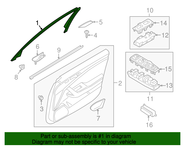 2018-2021 Kia Stinger Window Trim 82920 J5000 | OEM Parts Online