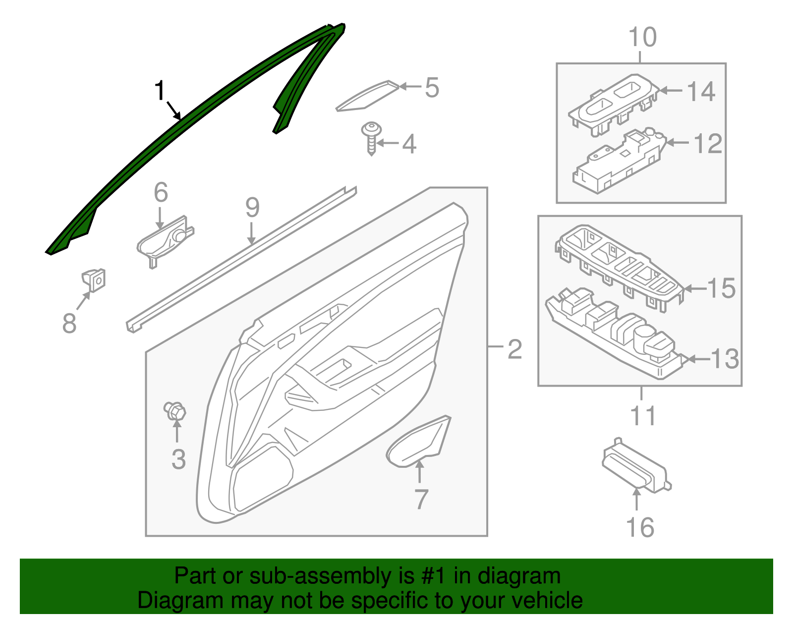 82910-J5000 - Window Trim 2018-2023 Kia Stinger | Kia.Parts Store