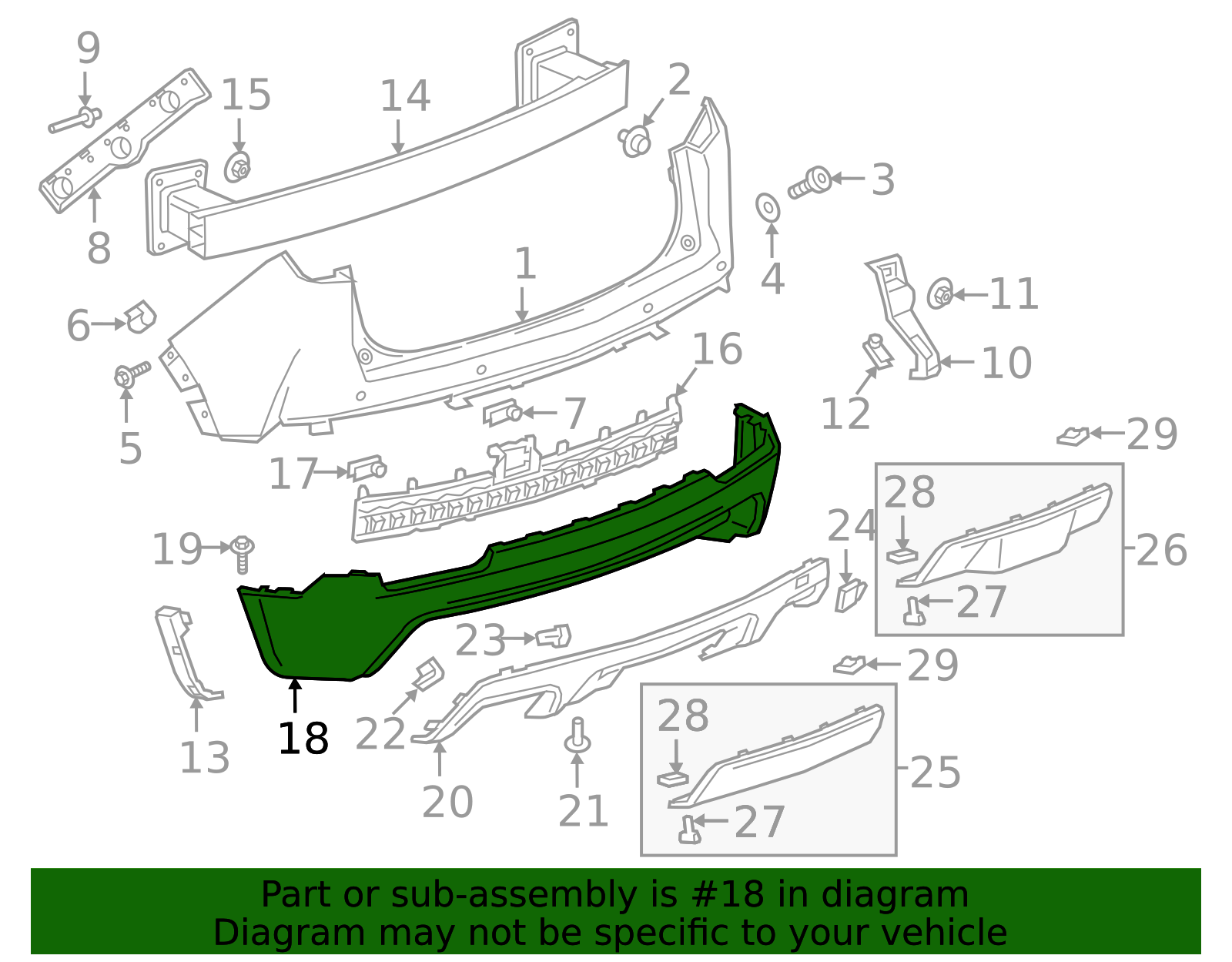 2019-2023 Cadillac XT4 Rear Bumper Lower Fascia 85134043 GM ...