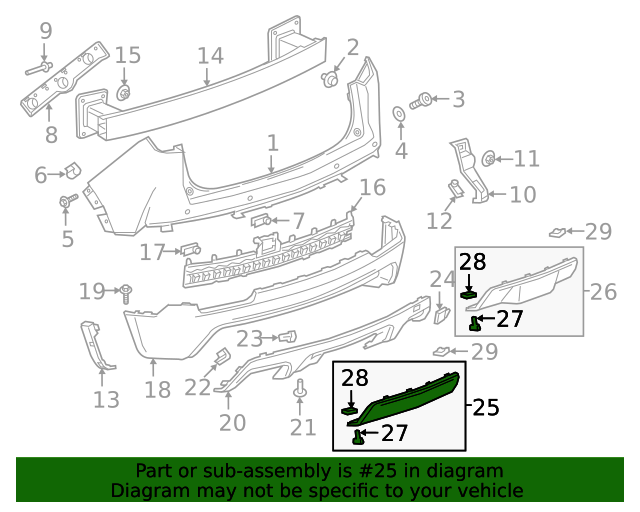 2019-2024 Cadillac XT4 Black Rear Bumper Fascia Trailer Hitch Cover ...