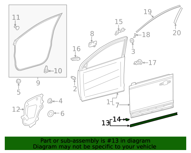 2019-2024 Toyota Door Outer Panel Seal 67863-0R040 | AutoNationParts.com