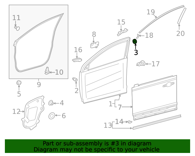 90950-01A05 - Door Shell Hole Plug - 2019-2024 Toyota | OEMGenuineParts.com
