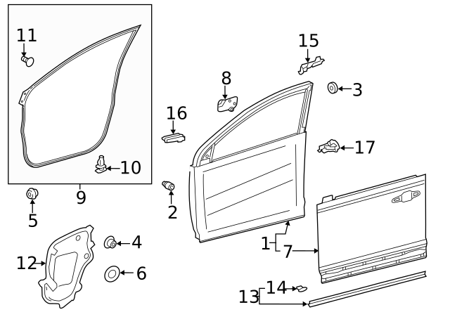 2019 Toyota RAV4 Front Seal 68192-0R010 | Toyota Parts Center