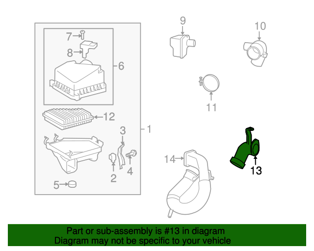 2008-2015 Scion xB Inlet Air Cleaner 17751-37040 | Toyota Parts Center