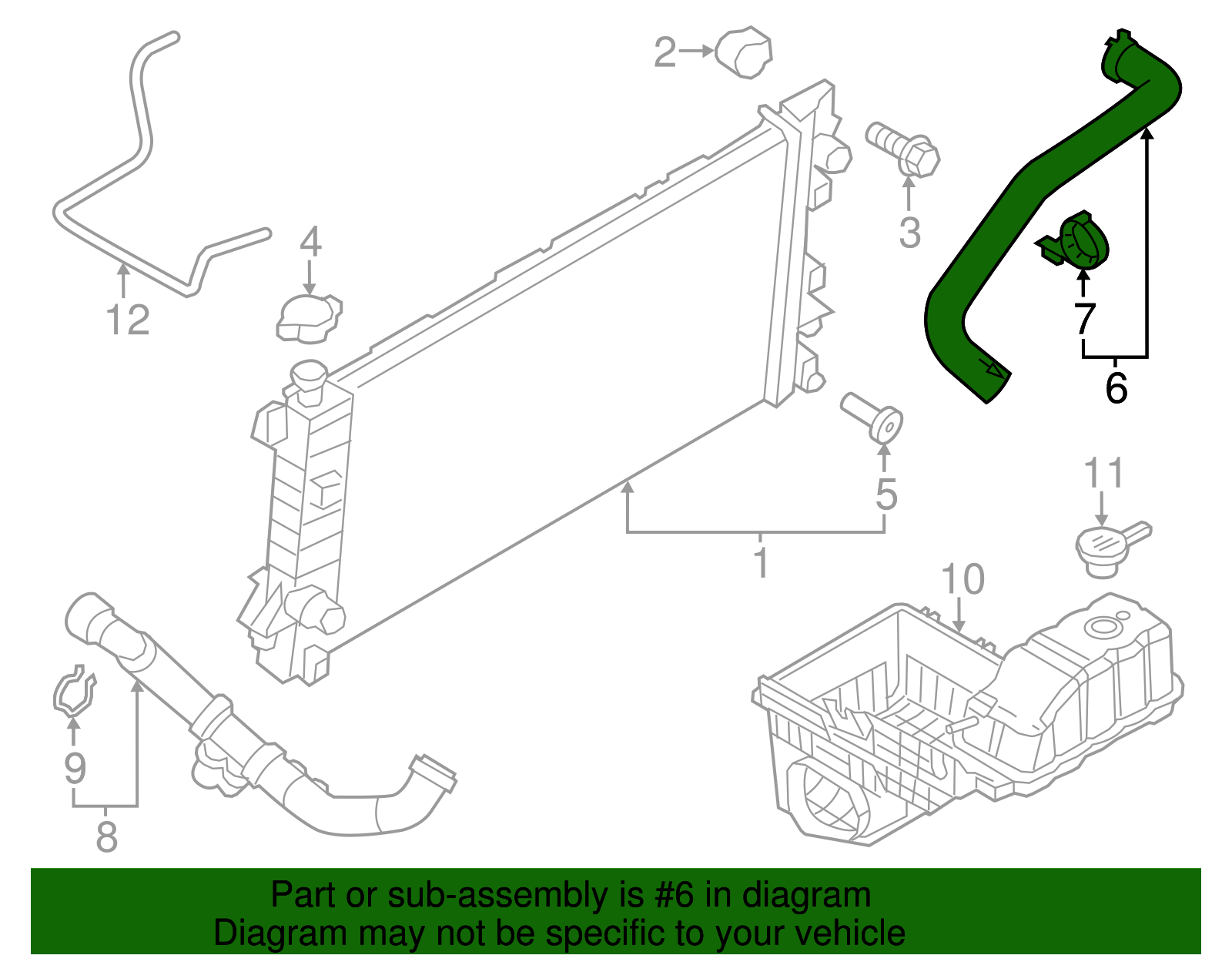 Genuine OEM Ford Part - Upper Hose AL3Z-8260-B | Genuine OEM Ford Parts ...