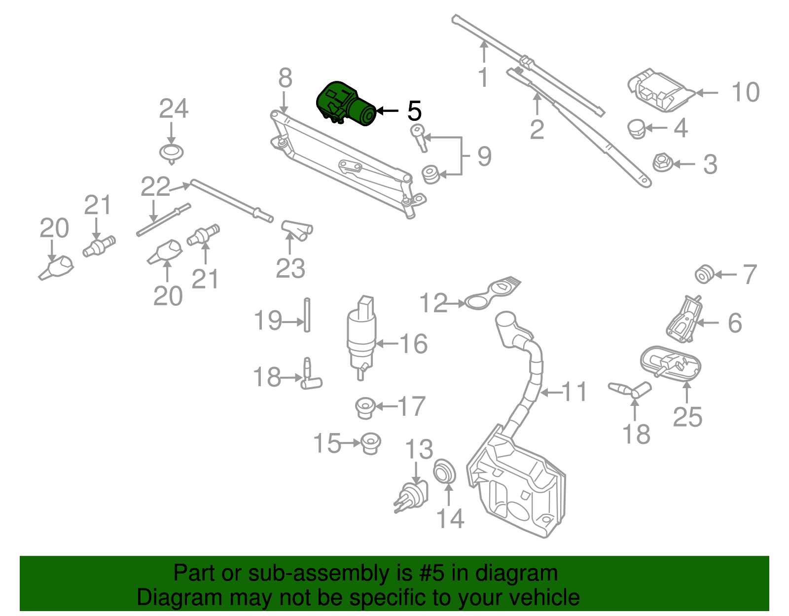 1Q1-955-119-C - High-Quality Windshield Wiper Motor for 2005-2016 Volkswagen | AutoNation Parts