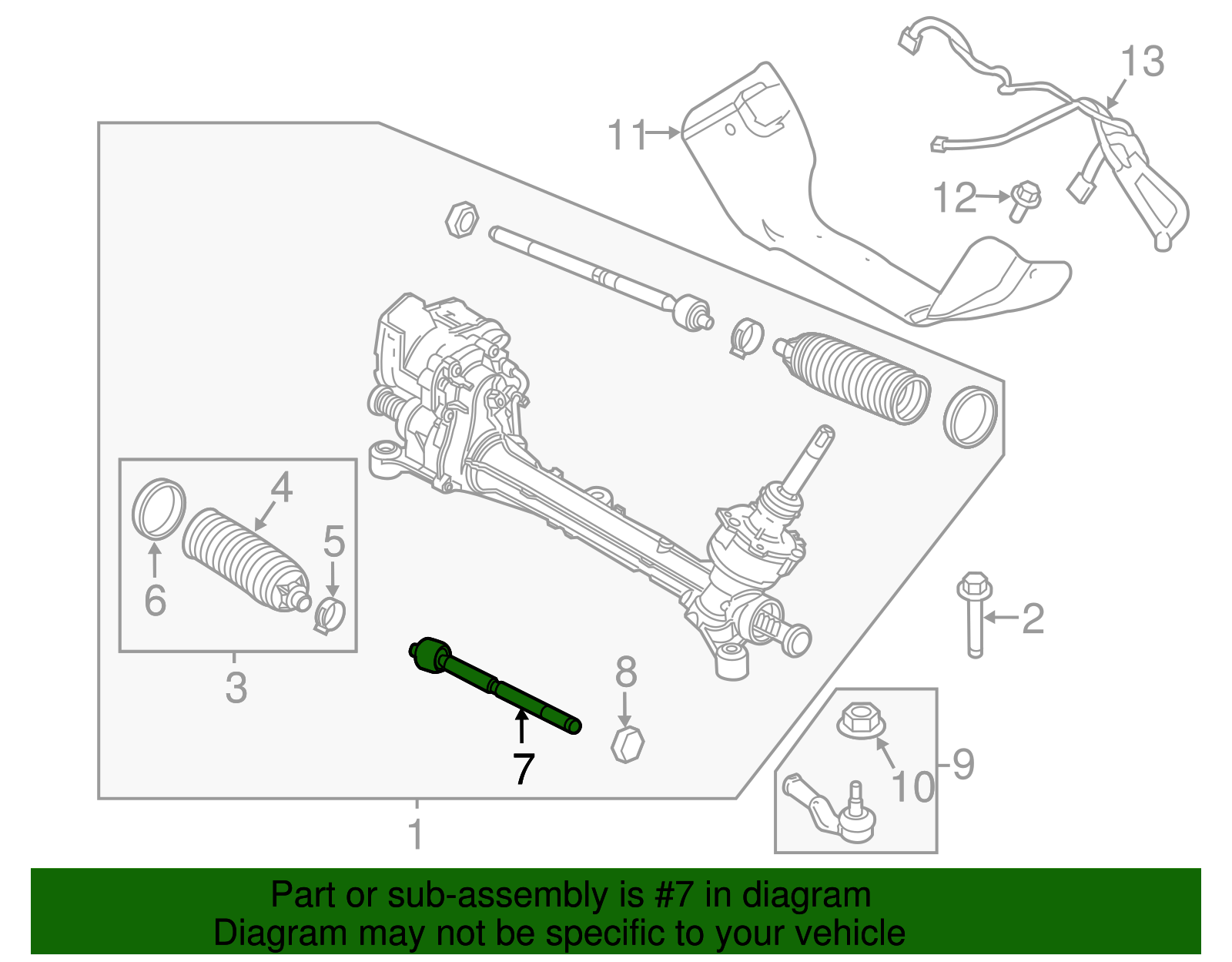 2012-2019 Ford | Inner Tie Rod | AV6Z-3280-E | Walls' Ford Parts