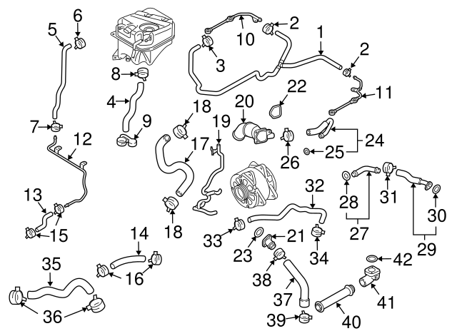 07L-121-237-B - Engine Coolant Pipe 2010-2015 Audi R8 | Audi OEM Parts