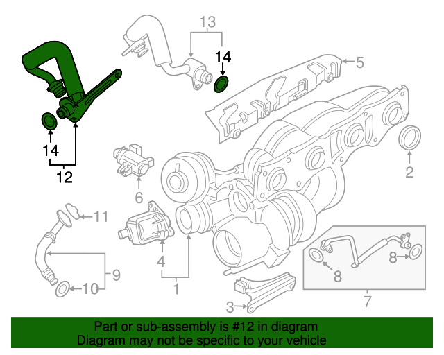 11538853292 - 2016 BMW Coolant Feed Line 111064 (11-53-8-853-292) | BMW ...