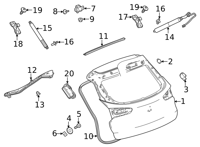 Passenger Side Liftgate Window Strut - GM (84663716) - GM Parts Store
