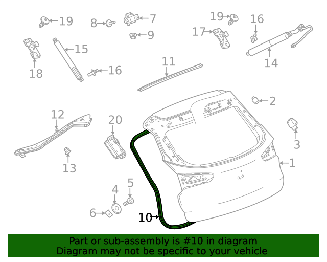 42708695 - Weatherstrip 2020-2023 Buick Encore GX | AutoNationParts.com