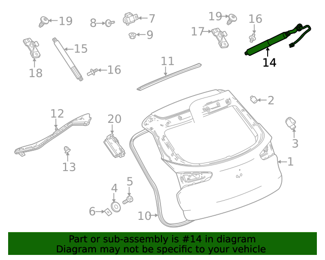 2024 Buick Encore GX Passenger Side Liftgate Power Assist Actuator ...