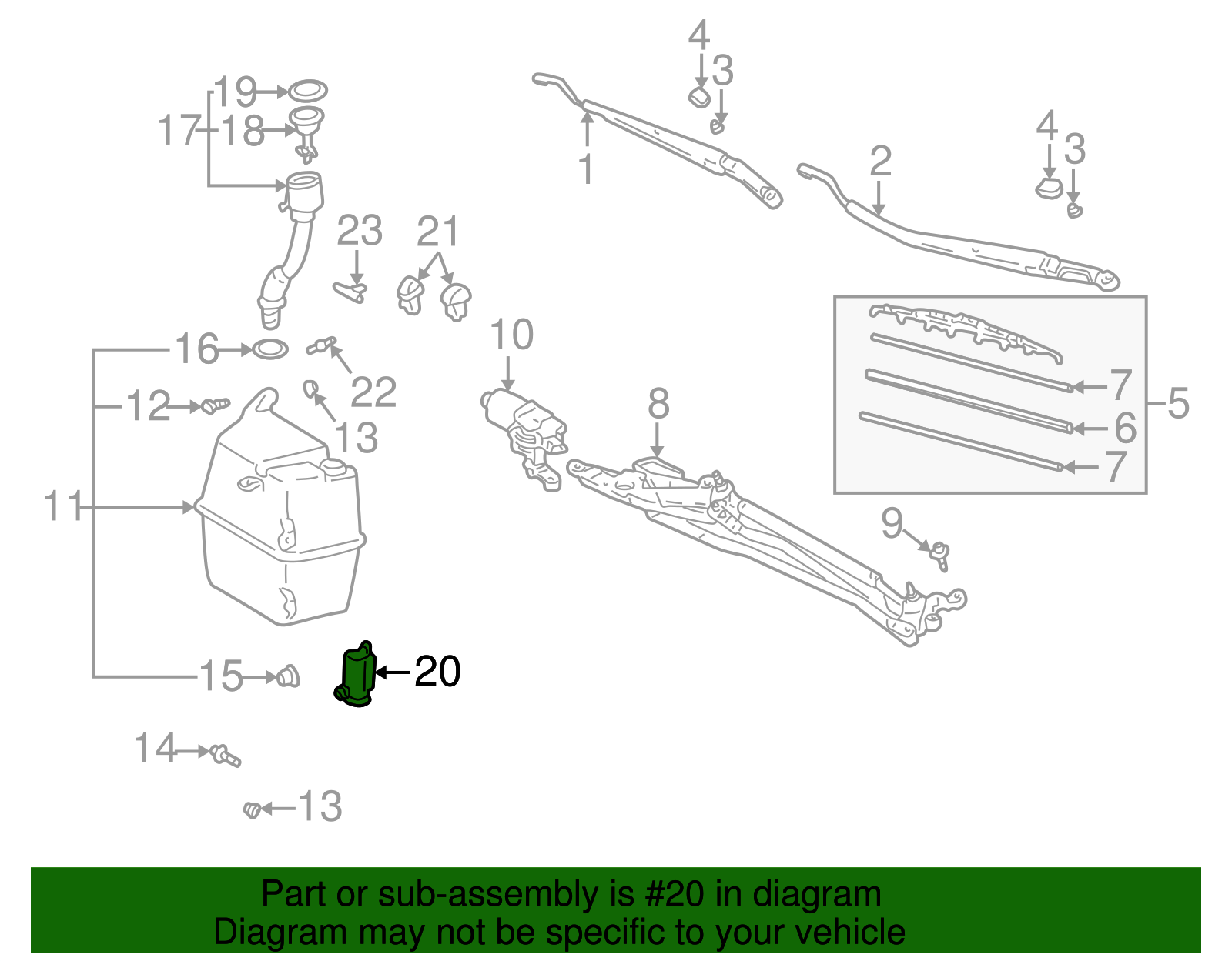 2000-2006 Toyota Washer Pump 85330-20470 | OEM Parts Online