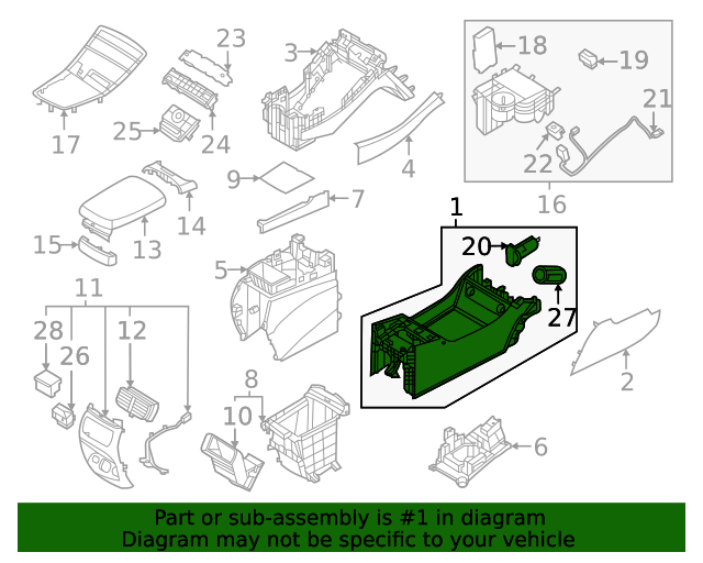 2021-2023 Hyundai Santa Fe Center Console 84610-S1AA0-NNB | OEM Parts ...