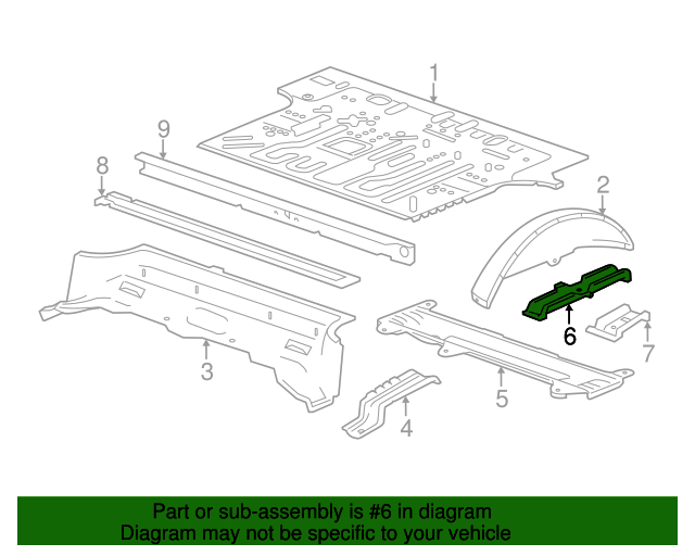 Rear Driver Side Floor Panel Reinforcement 23218673 | GMPartsDirect.com