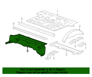 2015-2020 GM Number 3 Underbody Cross Sill 23440367 GM | GMPartsDirect.com