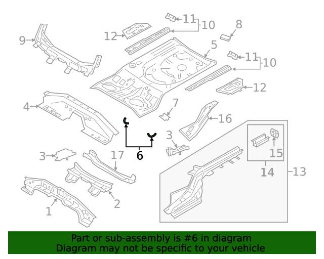 2019-2020 Mazda 3 Rear Floor Pan Reinforcement - Driver's Side (LH ...
