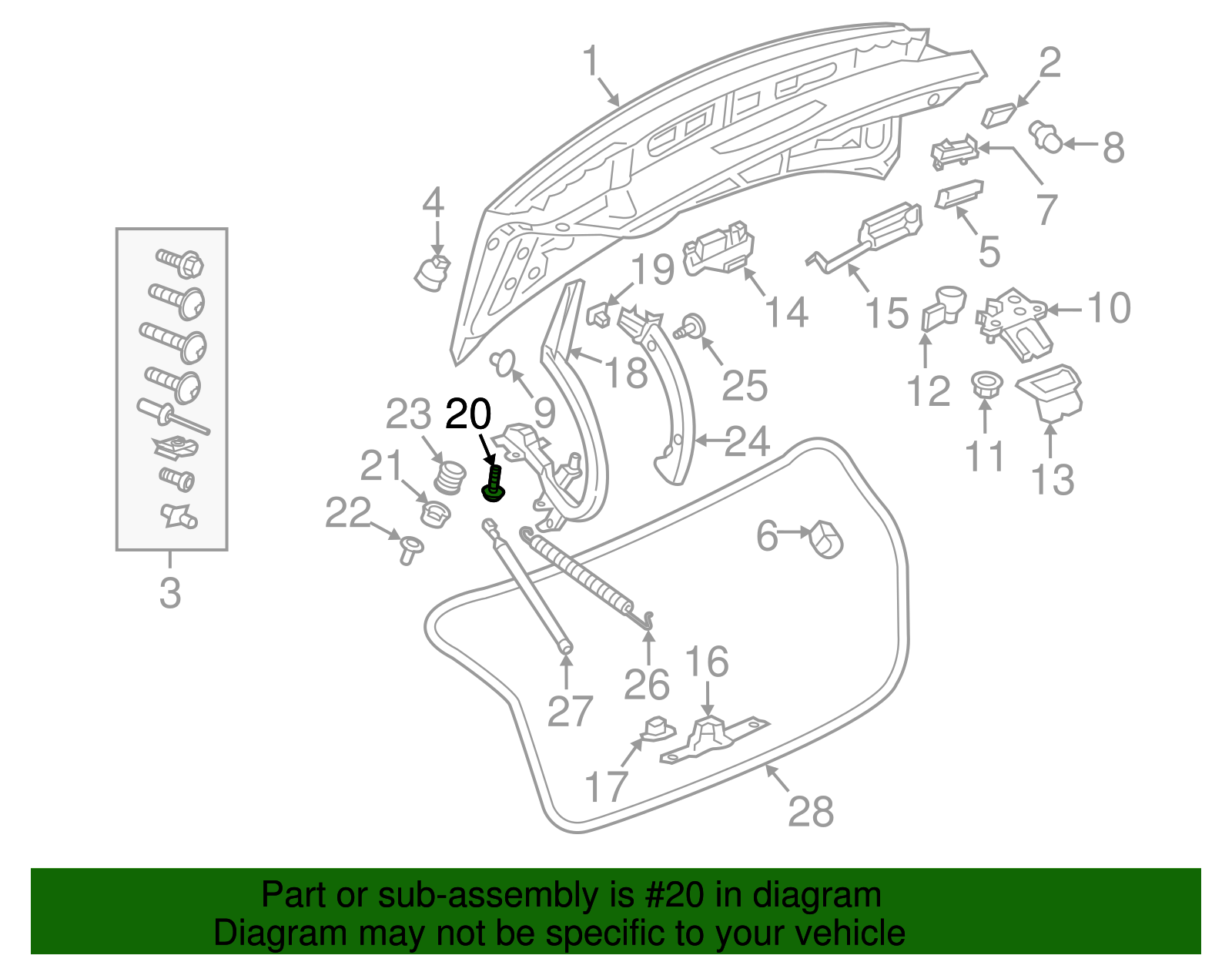 WHT-001-234-B - Deck Lid Hinge Bolt 2017-2024 Audi | Audi OEM Parts