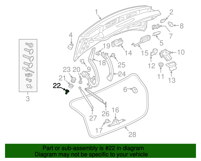 2012-2023 Audi Overslam Bumper Bolt WHT-009-012-A | Genuine Audi Parts