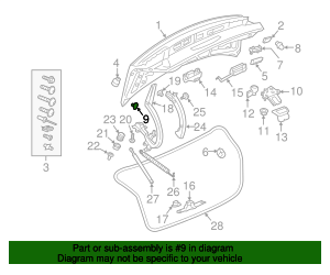 8W5-827-589 - Deck Lid Stop Buffer 2017-2024 Audi | AutoNation Parts