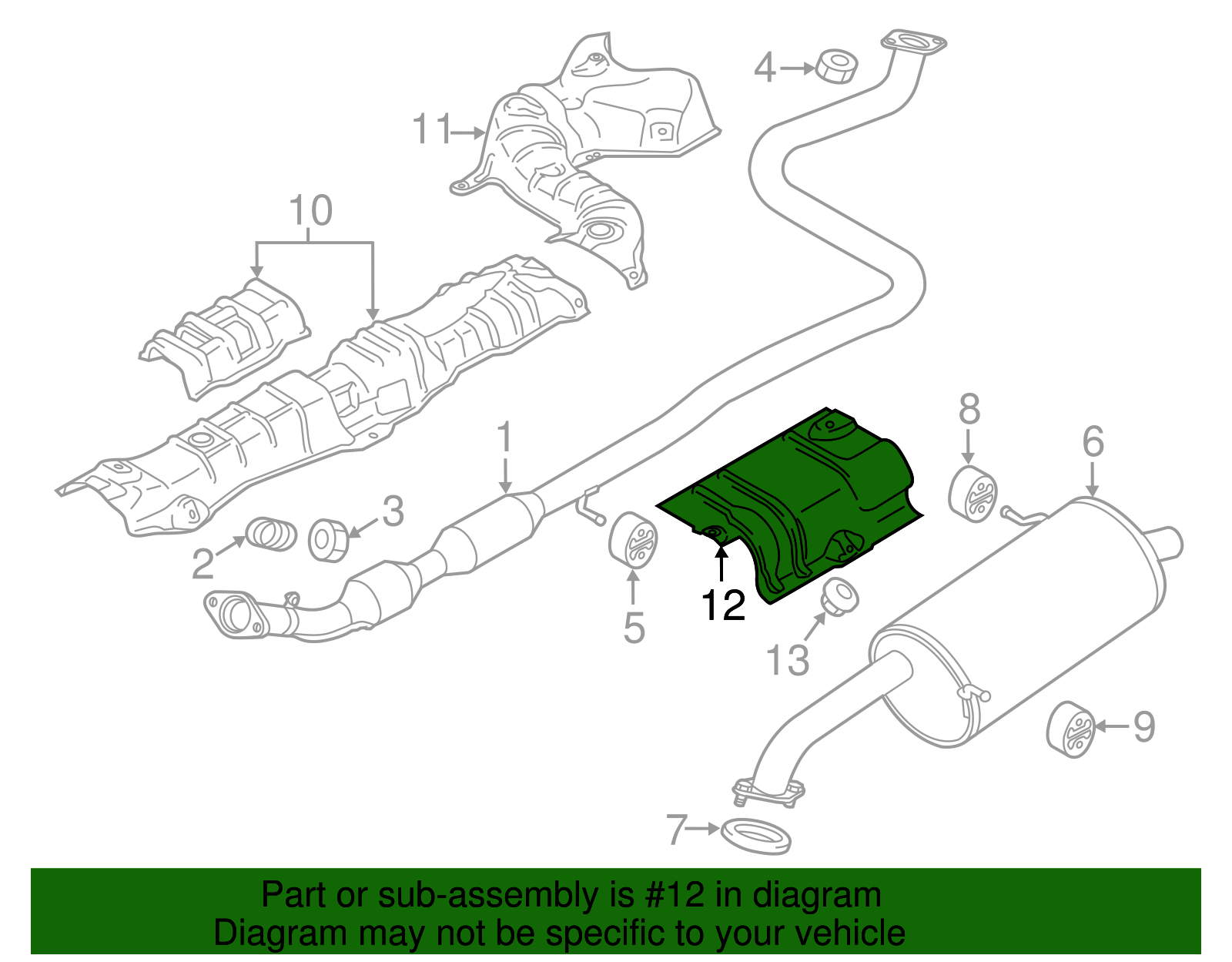 D651-56-451B - Heat Shield - 2011-2014 Mazda 2 | mazdaswag.com