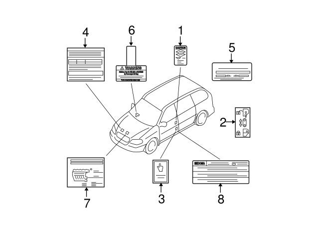 0K52Y-69014 - Tire Info Label 2002-2005 Kia Sedona | Kia.Parts Store