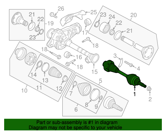 Genuine Porsche 958-349-038-12 |Axle Assembly | FREE Shipping on Most ...