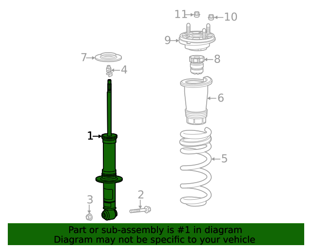 2021-2024 GM Rear Shock Absorber 85640963 GM | GMPartsDirect.com