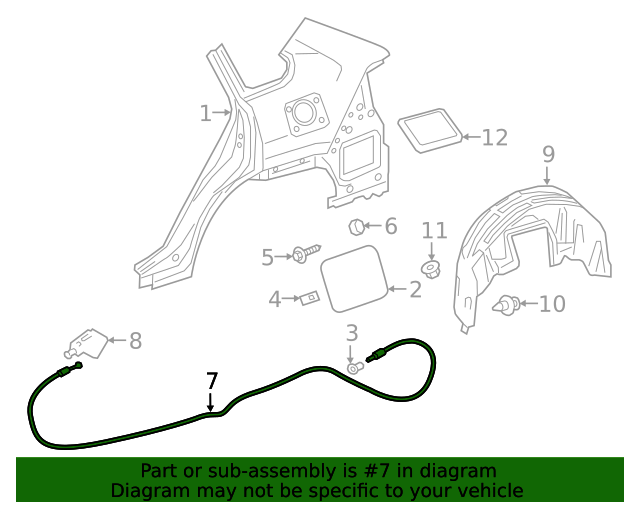 2019-2023 Toyota Release Cable 77035-0R060 | Toyota Parts Center