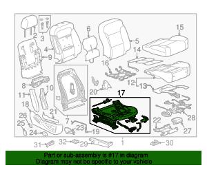 2015-2020 GM Front Passenger Side Seat Cushion Frame 13511665 | Auto ...