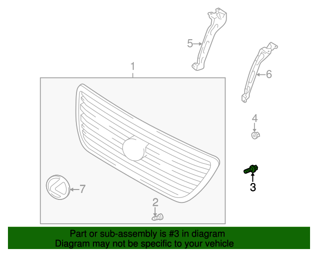 90119-06590 - Grille Assembly Bolt - 1998-1999 Lexus LX470 | My L Parts