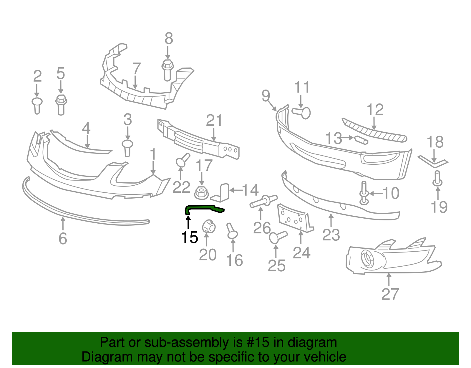 2008-2012 Buick Enclave Front Driver Side Bumper Fascia Brace 25983387 ...