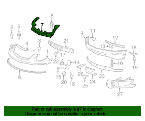2008-2012 Buick Enclave Front Bumper Fascia Upper Support 25846047 GM ...
