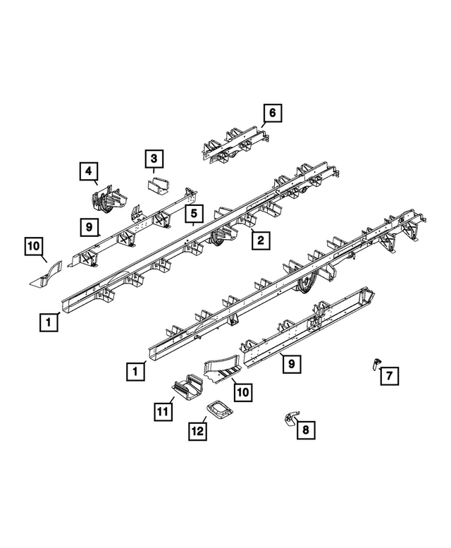 2014-2025 Ram Rear Suspension Reinforcement, Left 68590102AA | QuirkParts
