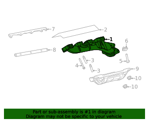 68365738AA - Exhaust Manifold 2019-2021 Ram 1500 | Mopar Factory Parts ...