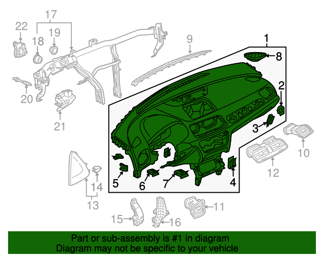 8U1-857-001-M-24A - Instrument Panel 2015-2018 Audi | Audi OEM Parts