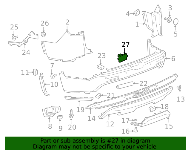 2020-2022 GMC Acadia Parking Aid Sensor Bracket 84537784 ...