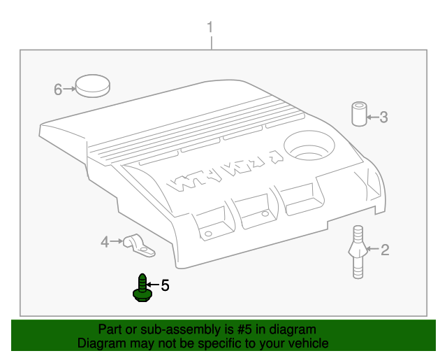 2004-2008 Toyota Sienna Engine Cover Screw 90168-A0008 | Toyota Parts