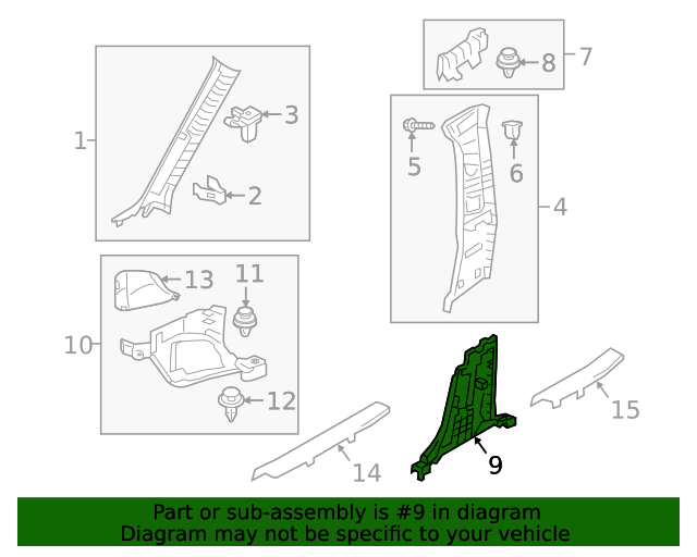 2019-2020 Mazda 3 Lower Center Pillar Trim - Driver's Side (LH) BDTS-68 ...